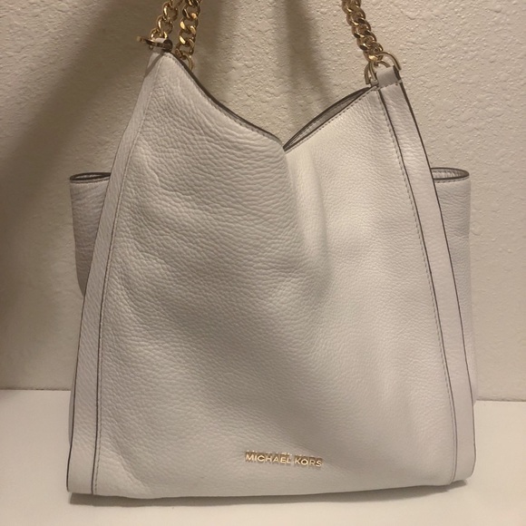 Michael Kors | Bags | White Michael Kors Medium Chain Tote | Poshmark